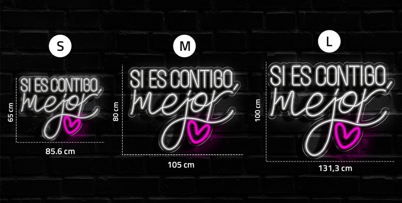 Neón si es contigo mejor - Rotula Tu mismo