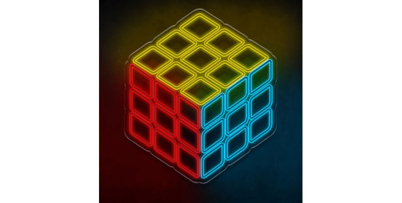 Neón cubo rubik - Rotula Tu mismo
