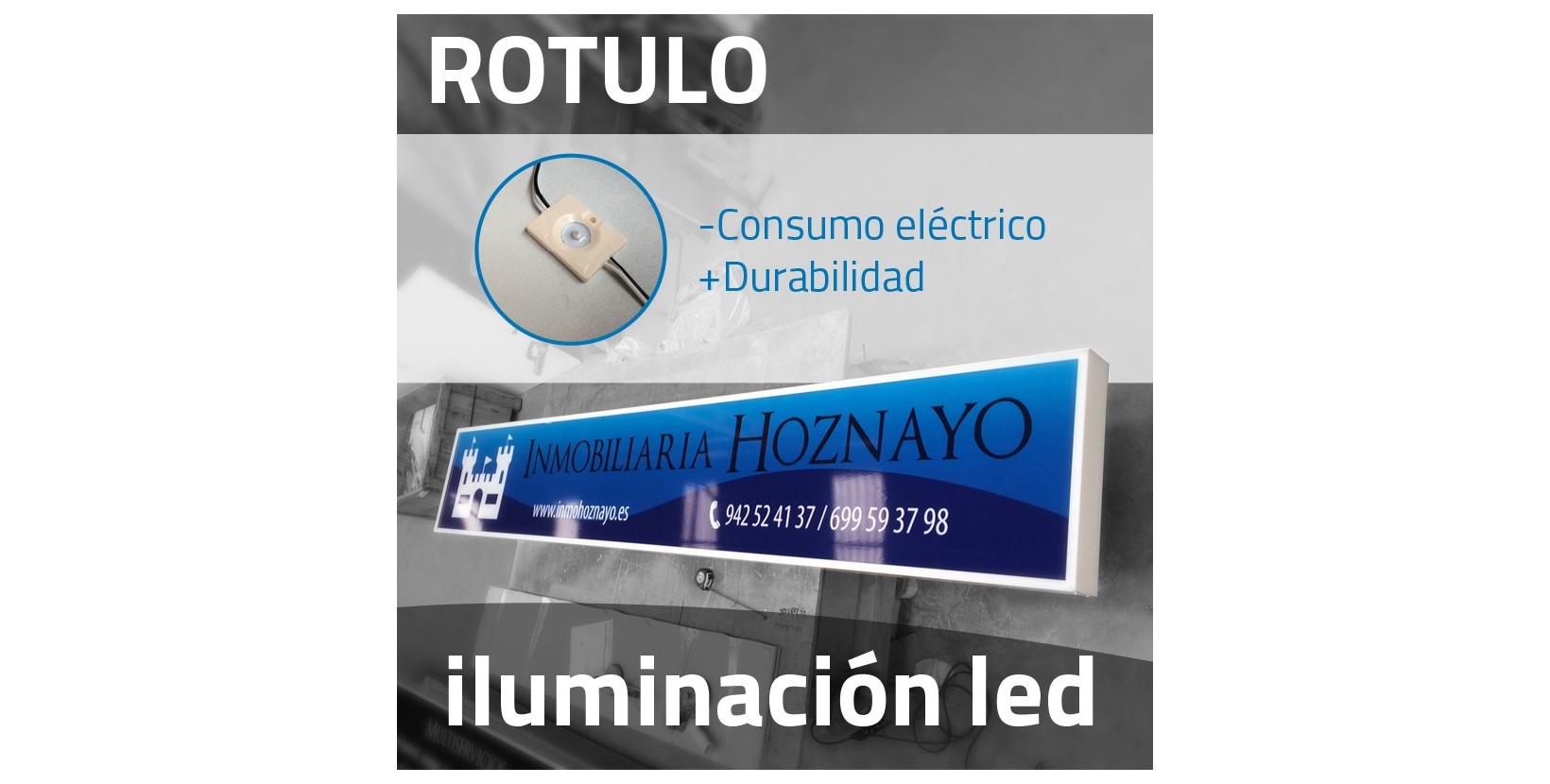 Rótulo con luz LED
