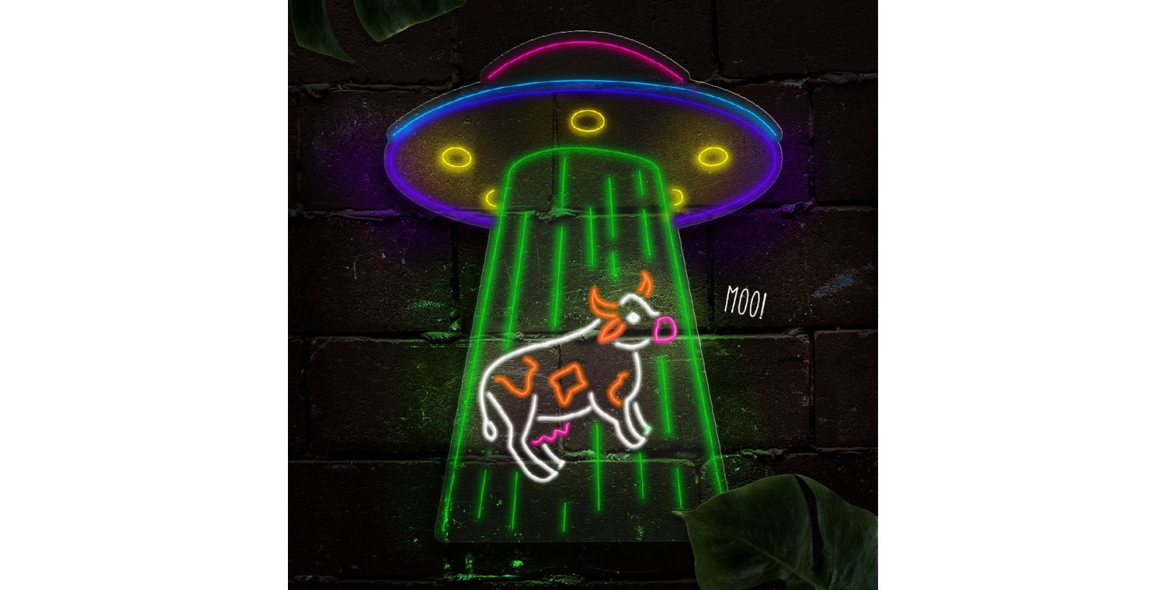 Neón vaca abducida | Envío gratis