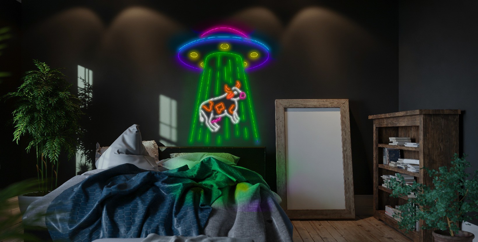 Neón vaca abducida | Envío gratis