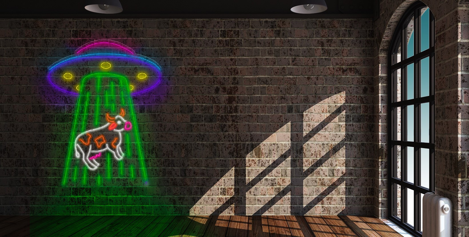 Neón vaca abducida | Envío gratis