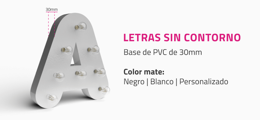 Letras con Bombillas personalizadas para exterior e interior | letras ...